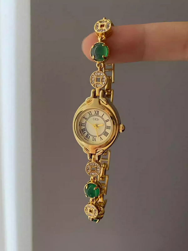 Milla Green Crystal Vintage Watch – Missophia