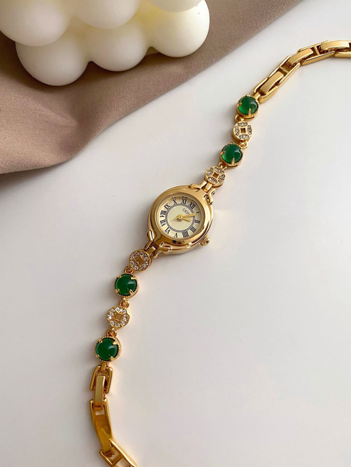 Milla Green Crystal Vintage Watch – Missophia