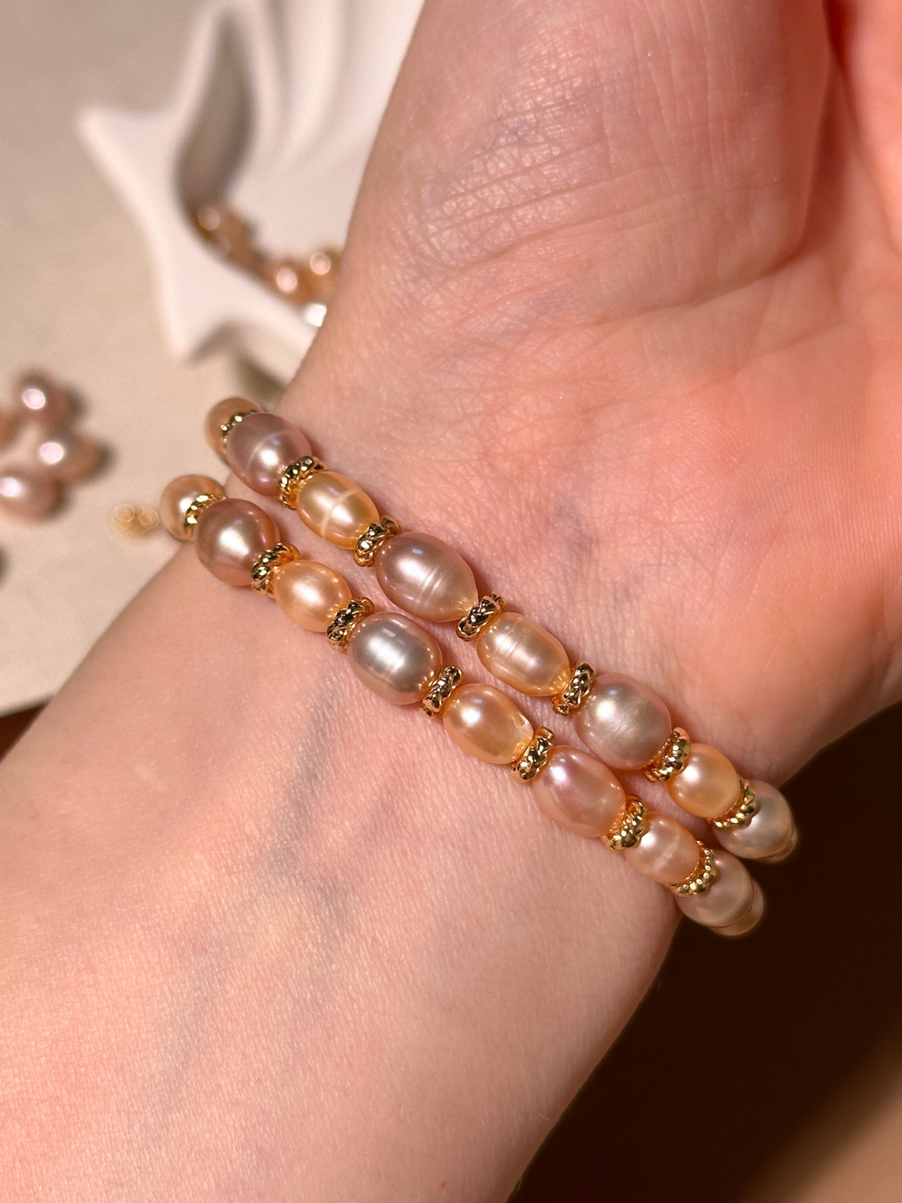 Ophelia Pink & Purple Freshwater Pear Bracelet – Missophia